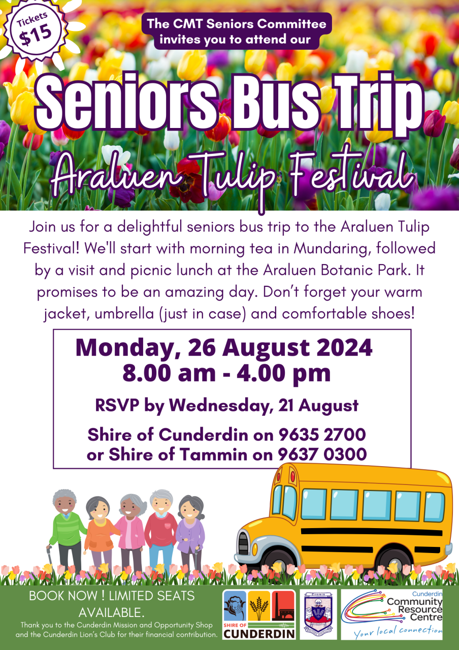 CMT Seniors - Bus Trip » Shire of Cunderdin